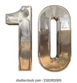 Number 10 3d Render Old Scratched Stock Illustration 2181901005 ...