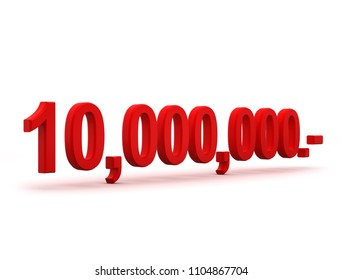 Number 1000000 Red 3d Rendering Stock Illustration 1104866801 ...