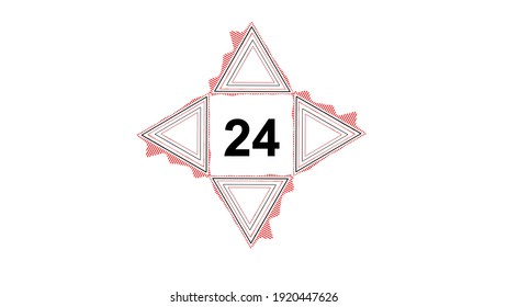 Number 24 Triangle Black Background Stock Illustration 1920447626 ...