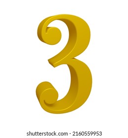 Number 3 3d Render 3d Illustration Stock Illustration 2160559953 ...