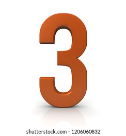 Shiny Metallic Hot Orange Number 3 Stock Illustration 1471755026