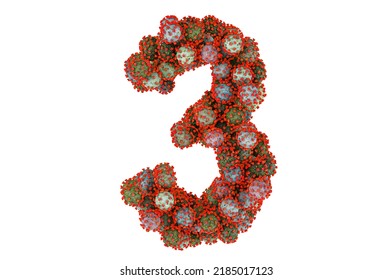 Number 3 Viruses 3d Rendering Isolated Stock Illustration 2185017123 ...