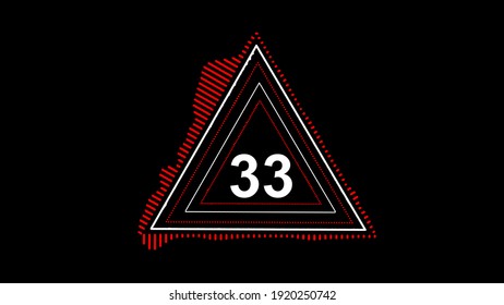Number 33 Triangle Black Background Stock Illustration 1920342095