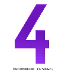 Number 4 Four Purple 3d Rendering Stock Illustration 1228954993
