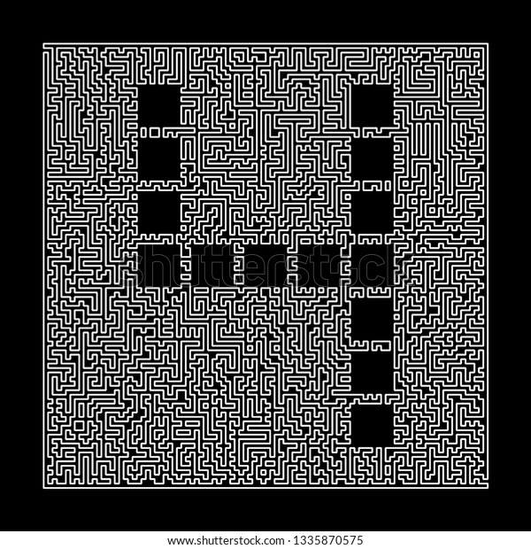 Number 4 Maze Frame Labyrinth Technical Stock Illustration 1335870575 ...