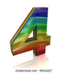 Number 4 Rainbow Set Stock Illustration 98141057 | Shutterstock