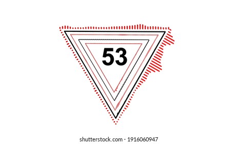 Number 53 Triangle White Background Stock Illustration 1916060947 ...