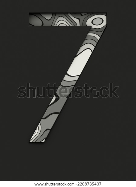 Number 7 Abstract Texture Grayscale Cut Stock Illustration 2208735407 ...