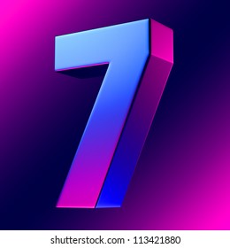 Number 7 Bluemagenta Solid Alphabet There Stock Illustration 113421880 ...