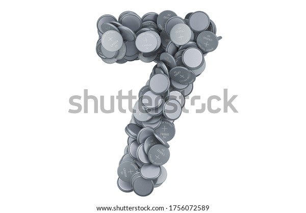 Number 7 Button Cells 3d Rendering Stock Illustration 1756072589 ...