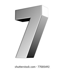 Number 7 Chrome Solid Alphabet There Stock Illustration 77005492 ...