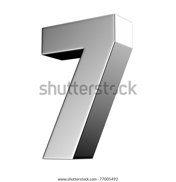 Number 7 Chrome Solid Alphabet There Stock Illustration 77005492