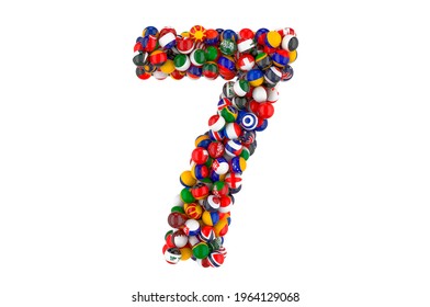 Number 7 Flags Different Countries 3d Stock Illustration 1964129068 ...