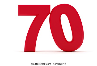 Number Seventy On White Background 3d Stock Illustration 796840456