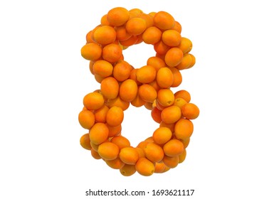 Number 8 Oranges 3d Rendering Isolated Stock Illustration 1693621117 ...