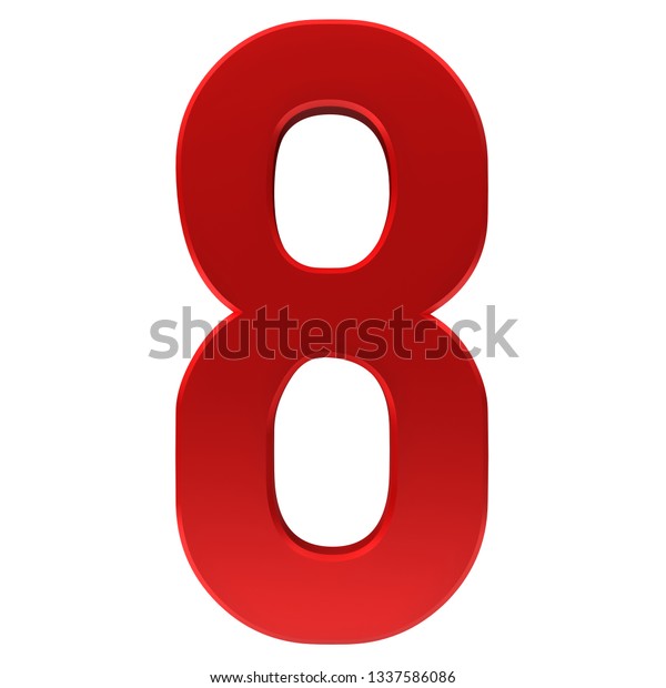 Number 8 Red 3d Rendering Isolated Stock Illustration 1337586086 ...
