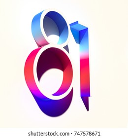 Number Eighty One 81 Blue Pink Stock Illustration 747578671 | Shutterstock