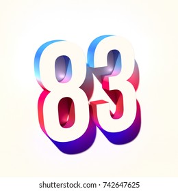 Number Eighty Three 83 Pink Blue Stock Illustration 742647625 ...