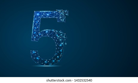 Number Five 2d Low Poly Abstract Stock Illustration 1432532540 ...