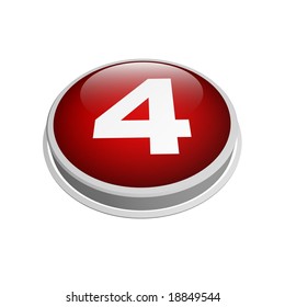 Red 3d Block White Number Four Stock Illustration 100079972