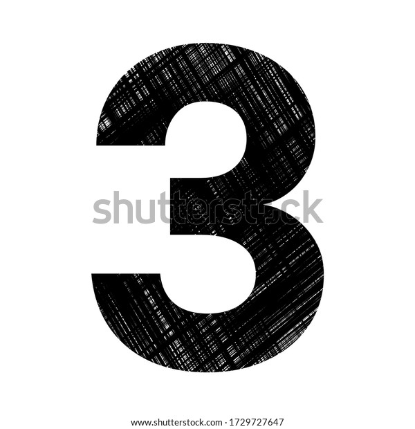 Number Made Black Scribble Texture 3 Stock Illustration 1729727647 ...