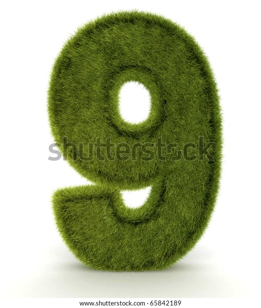 Number Nine 3d Grass Texture Isolated Stock Illustration 65842189 ...
