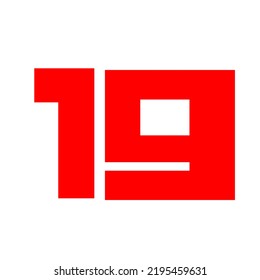 Number Nineteen Red Plus Red Background Stock Illustration 2195459631 ...