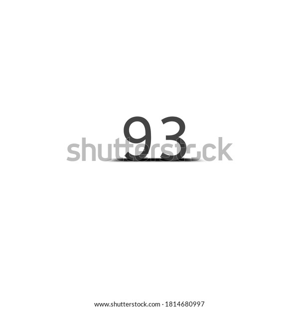 숫자 93입니다. 숫자 기호 93은 92 스톡 일러스트 1814680997 | Shutterstock