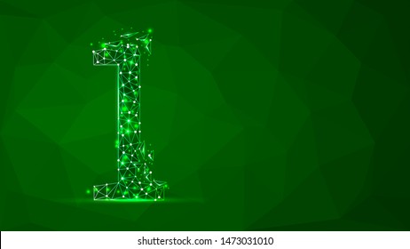Number One 2d Low Poly Abstract Stock Illustration 1473031010 ...