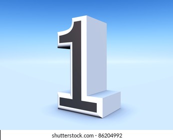 Number One Computer Generated 3d Illustration Stock Illustration ...