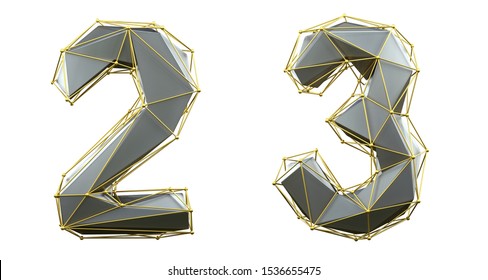 Number Set 2 3 Made Silver Stock Illustration 1536655475 | Shutterstock
