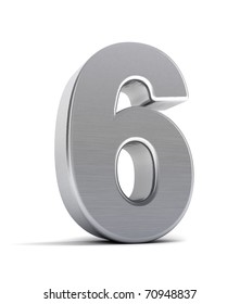Number Six Brushed Chrome Object Over Stock Illustration 70948837 ...