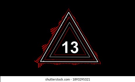 Number Thirteen Neon Timer Countdown Stock Illustration 1893295321