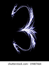 Number Three On Solid Black Background Stock Illustration 19487464 ...