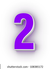 Volumetric Glossy Violet Number 2 Isolated Stock Illustration 1380259850
