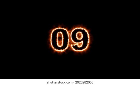 Numbers Countdown Fire Burn Light Effect Stock Illustration 2023282055 ...