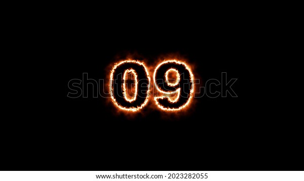 Numbers Countdown Fire Burn Light Effect: ilustrações stock 2023282055 ...