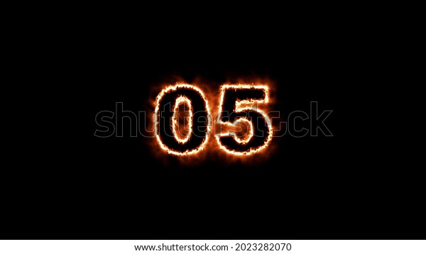 Numbers Countdown Fire Burn Light Effect: ilustrações stock 2023282070 ...
