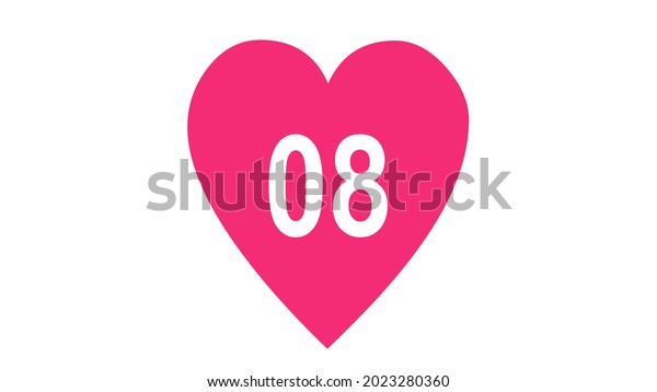 Numbers Countdown Hearts Stock Illustration 2023280360 | Shutterstock