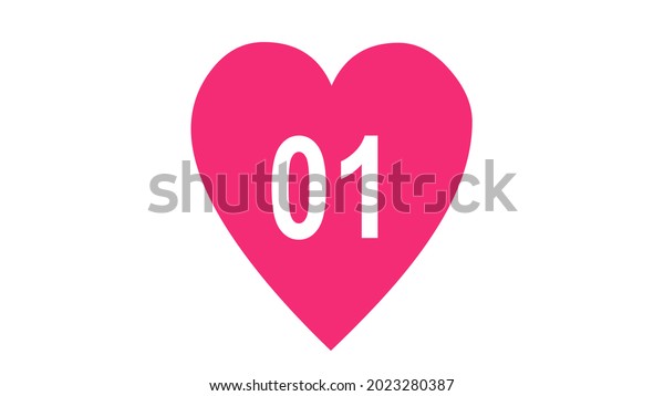 Numbers Countdown Hearts Stock Illustration 2023280387 | Shutterstock