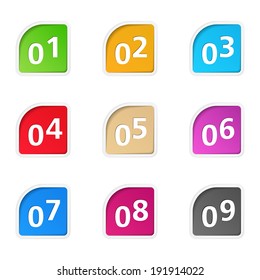 Set Tabs Numbers: ilustración de stock 153041288 | Shutterstock