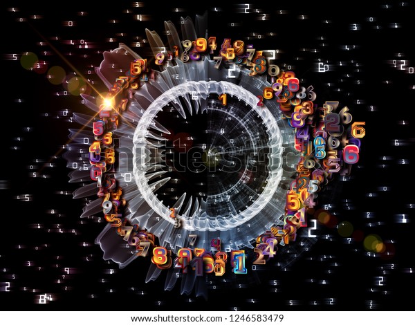 Numbers Space Series Circular Background Design Stock Illustration ...