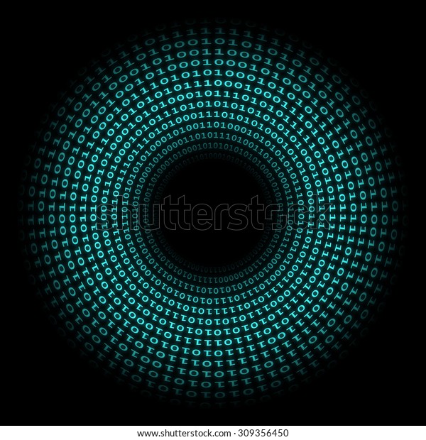 Numbers Zero One Arranged Circle Stock Illustration 309356450