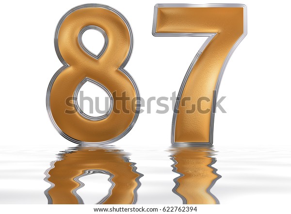 Numeral 87 Eighty Seven Reflected On Stock Illustration 622762394 ...