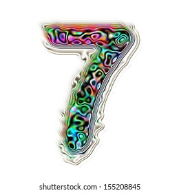 Numeric 7 Colorful Abstract Texture Illustration Stock Illustration ...