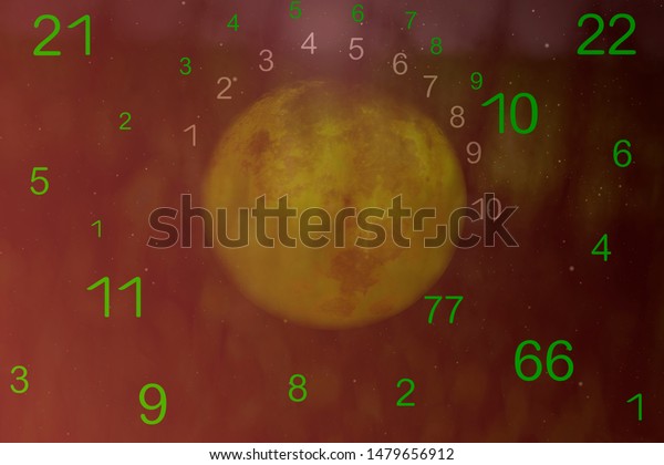 Numerology Numbers Full Moon Stock Illustration 1479656912 | Shutterstock