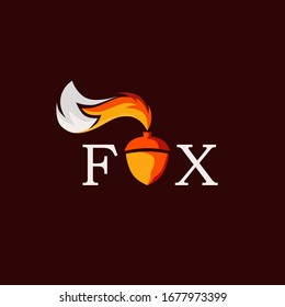 Nuts Fox Logo Design Concept Stock Illustration 1677973399 | Shutterstock