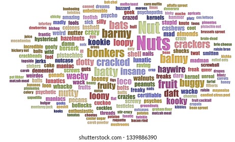 Nuts Word Cloud Rows On White Stock Illustration 1339886390 | Shutterstock