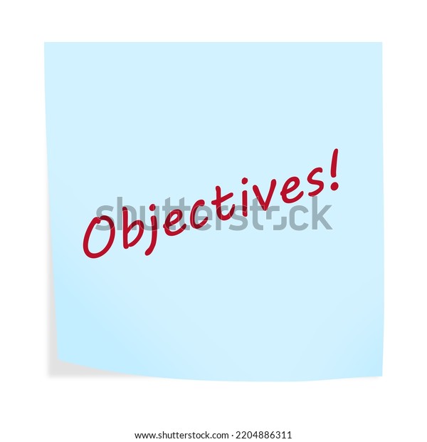 Objectives 3d Illustration Post Note Reminder Stock Illustration ...