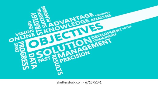 Objectives Presentation Background Blue White Stock Illustration 671875141